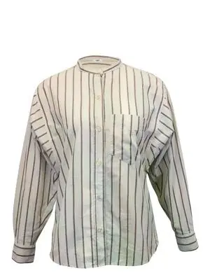 ISABEL MARANT VINTAGE Striped Cotton Shirt - Neutrals