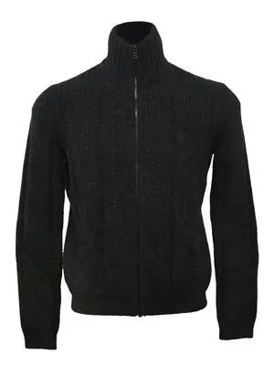 Prada Zip-up Knitted Cardigan - Black