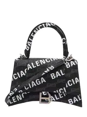 Balenciaga Hourglass Logo-print Tote - Black