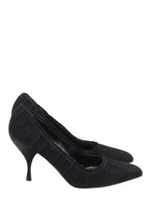 PRADA Pleated Pointed-Toe Pumps