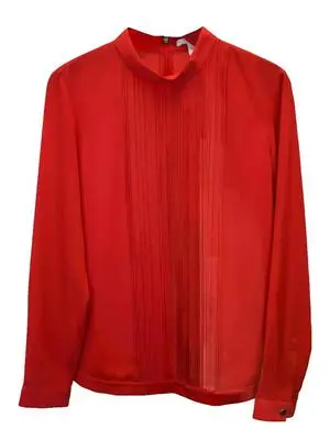 BOSS Pleated Mock-neck Top - Red