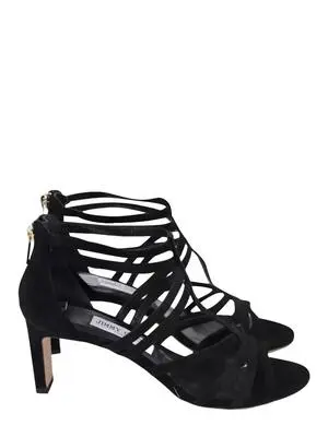 JIMMY CHOO Selina Caged Stiletto Heeled Sandals - Black