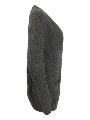 Alessandra Rich Cable-knit Cardigan - Grey