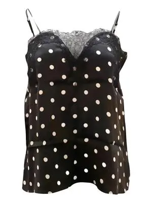 Cami Nyc Polka-dot Silk Top - Black