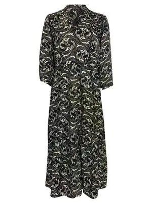Ba&sh Printed Midi Dress - Black