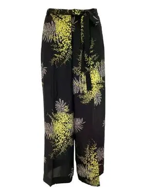Valentino Garavani Printed Wide-leg Trousers - Black