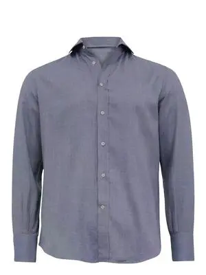 Brunello Cucinelli Button-down Long-sleeve Shirt - Blue