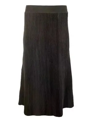 Bottega Veneta A-line Ribbed-knit Skirt - Brown