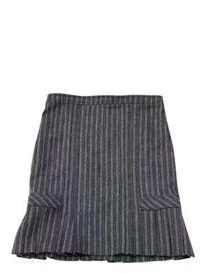 Max Mara Striped Ruffled-hem Skirt - Blue
