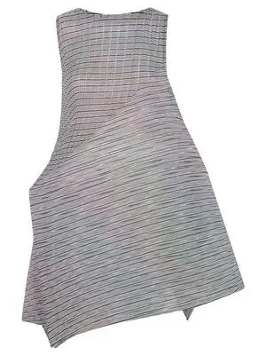 Issey Miyake Striped Draped Dress - Neutrals