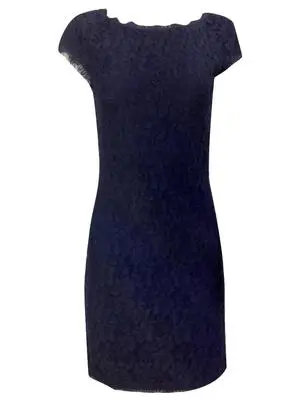 Diane Von Furstenberg Lace Zip Sheath Midi Dress - Blue