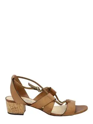 JIMMY CHOO Crisscross-strap Leather Sandals - Brown