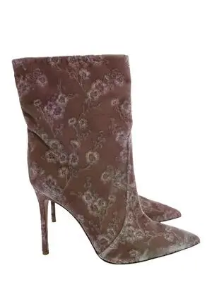 GIANVITO ROSSI Velvet Floral Boots - Pink