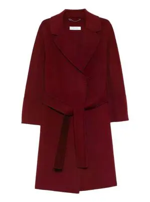 Max Mara Arona Belted Coat Red