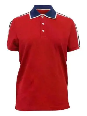 Gucci Stripe-detail Polo Shirt - Red