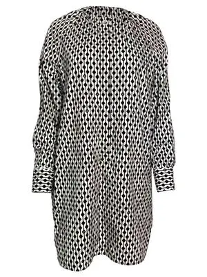 Max Mara Geometric-print Long-sleeve Tunic Dress - White