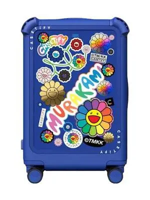 TAKASHI MURAKAMI X Casetify Flowers Sticker Mania 21 Carryon Suitcase - Cobalt Blue
