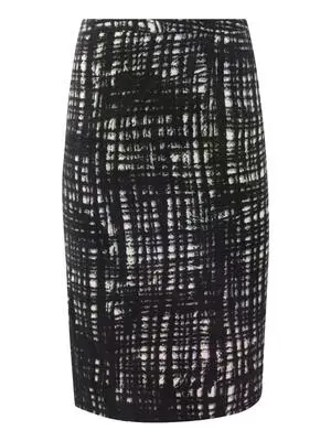 Michael Kors Vintage Tweed Midi Skirt - Black