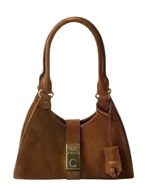 Prada Suede Tote Bag - Brown