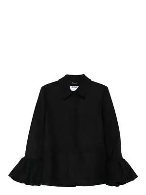 Moschino Ruffle-sleeve Coat - Black