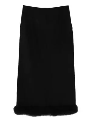 Moschino Feather-trim Maxi Skirt - Black