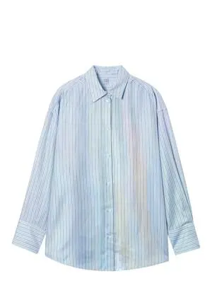 TOTEME Striped Silk Shirt - Blue