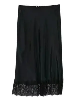 Moschino Lace-trim Midi Skirt - Black
