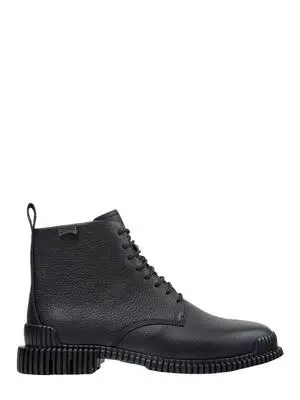 Camper Pix Leather Lace-up Ankle Boots - Black