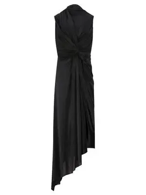 Balenciaga Asymmetrical Midi Dress - Black