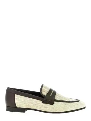 Brunello Cucinelli Woven Almond-toe Loafers - Neutrals
