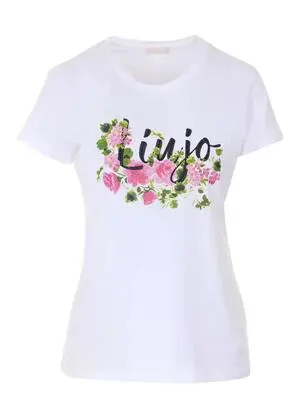 Liu Jo Floral Print Strass T-shirt - White