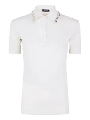 Fabiana Filippi Embellished Collar Polo Top - Neutrals
