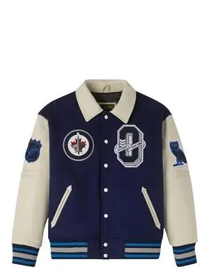 OVO Nhl Winnipeg Jets Varsity Jacket - Navy Blue