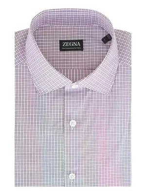 Zegna Checked Button Shirt - Pink