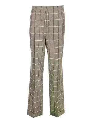 Valentino Garavani Check Cuffed Trousers - Grey