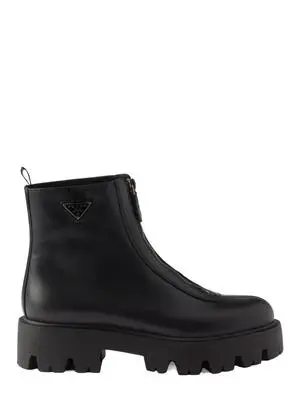 Prada Zipped Ankle Boots - Black