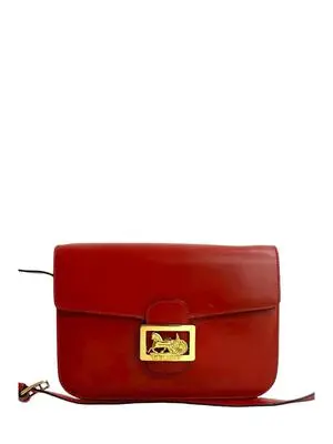 Celine 2004 Calfskin Horse Carriage Crossbody Bag - Red