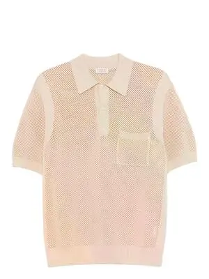 FURSAC Pocket Openwork Polo Shirt - Neutrals