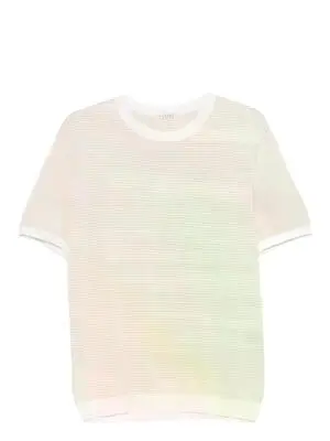 FURSAC Striped Cotton T-shirt - Neutrals