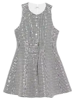 Sandro Sequin-embellished Houndstooth Dress - Black