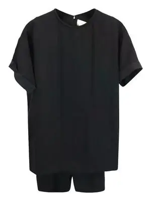 Victoria Beckham Short-sleeve Playsuit - Black