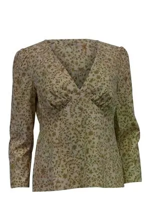 REFORMATION Marisa Floral-print Blouse - Neutrals