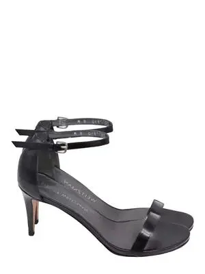 STUART WEITZMAN Ankle Strap Stiletto Sandals - Black