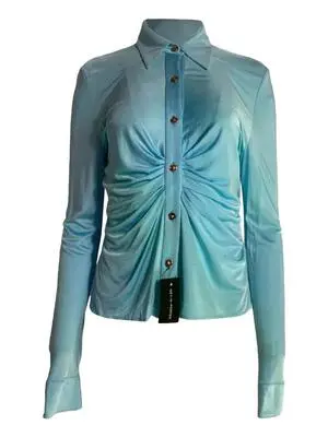 Versace Ruched Buttoned Shirt - Blue