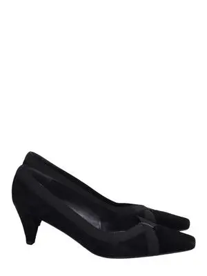 STUART WEITZMAN Point-toe Suede Pumps - Black