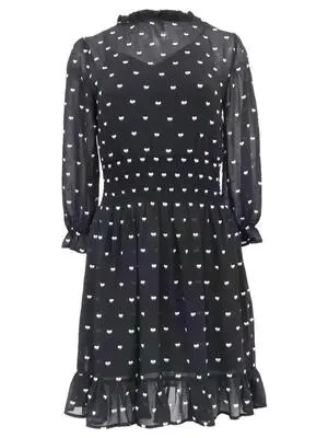 Maje Rythonoeud Bow-print Mini Dress - Black