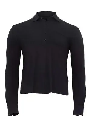 TOM FORD Long-sleeve Polo Shirt - Black