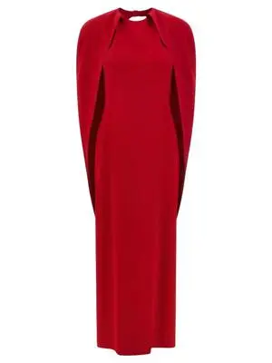 Alberta Ferretti Cape Maxi Dress - Red