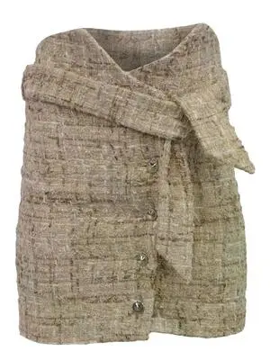 IRO PARIS Tomia Tweed Fabric Skirt - Neutrals