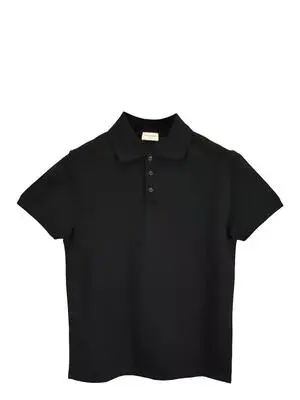 Saint Laurent Logo-embroidered Polo Shirt - Black